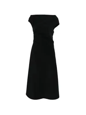 P.a.r.o.s.h Boat-neck Draped Midi Dress - Blue
