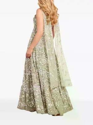 NEEDLE & THREAD Dream Garland Strapless Floral-print Maxi Dress