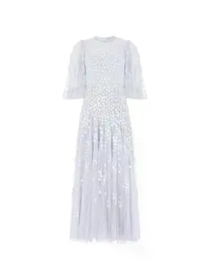 NEEDLE & THREAD Scatter Blossom Round-neck Gown