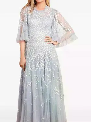 NEEDLE & THREAD Scatter Blossom Round-neck Gown