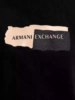 Armani Exchange Graphic Print Mock-neck Sweatshirt - Black