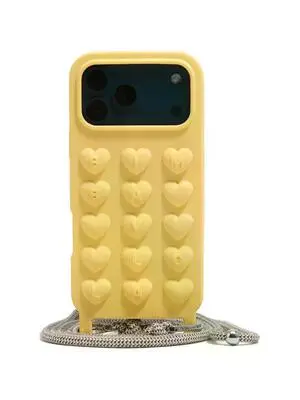 Bimba Y Lola Iphone 17 Pro Max Embossed-hearts Phone Case - Yellow