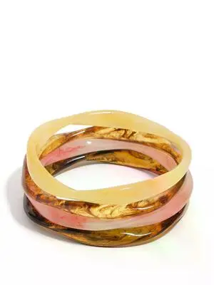 Bimba Y Lola Irregular Bangle Set - Pink
