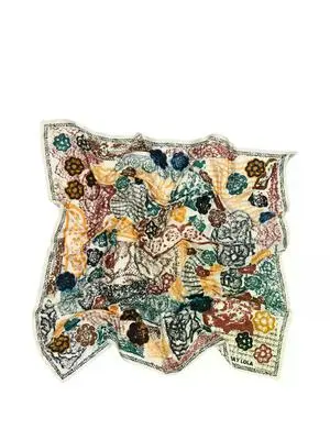 Bimba Y Lola Floral-print Scarf - Neutrals