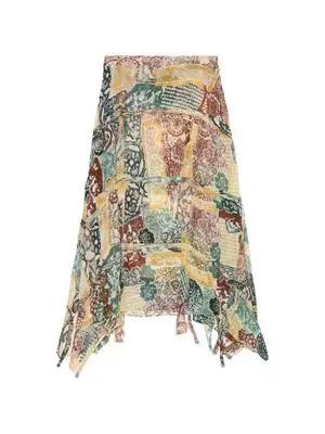 Bimba Y Lola Asymmetric Printed Skirt