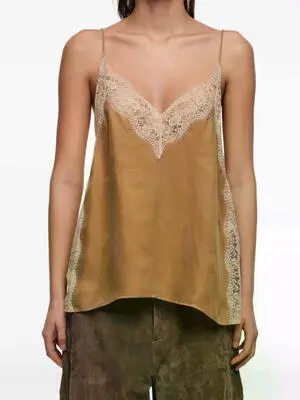 Bimba Y Lola Lace-trimmed V-neck Top