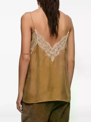 Bimba Y Lola Lace-trimmed V-neck Top