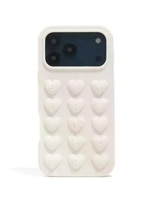Bimba Y Lola Iphone 17 Pro Max Heart-embossed Case - Neutrals