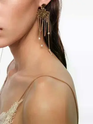 Bimba Y Lola Sun Chain-detail Earrings With Pearl Embellishment