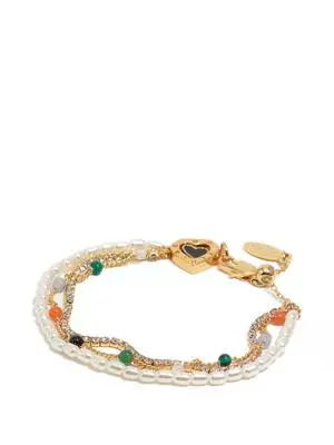Bimba Y Lola Heart Pearl Bracelet - Gold