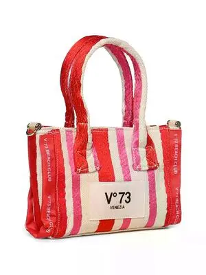 V°73 Mini Striped Top-handle Bag - Red