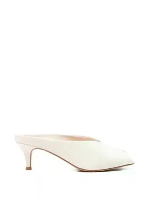 TWINSET Peep-toe Leather Heeled Mules