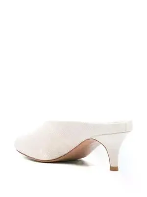 TWINSET Peep-toe Leather Heeled Mules