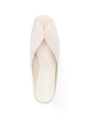 TWINSET Peep-toe Leather Heeled Mules