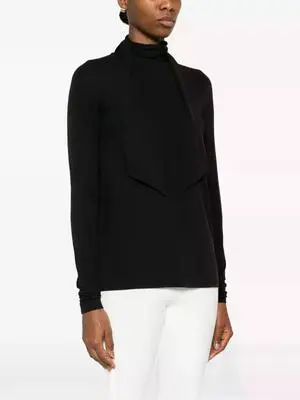 TOTEME High-neck Jersey Top - Black