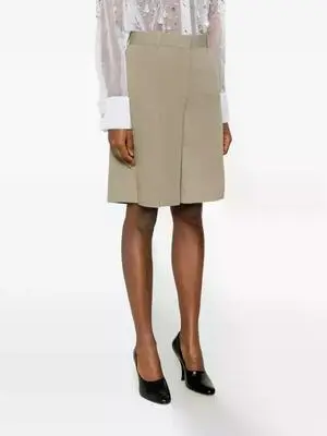 TOTEME Wide Leg Fluid Shorts - Brown