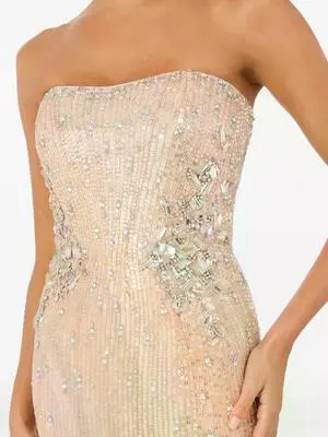 Jenny Packham Topaz Sequin-embellished Strapless Maxi Dress
