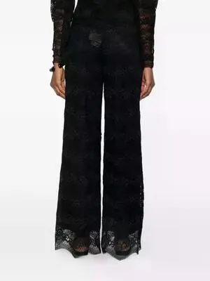 TWINSET Lace Wide Leg Trousers - Black