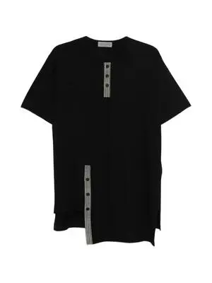 Yohji Yamamoto Button Asymmetric T-shirt - Black