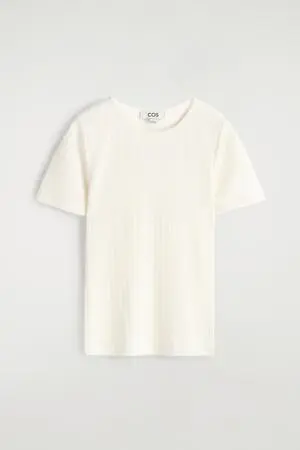 Cos Pointelle-knit T-shirt - White