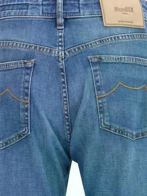 MOORER Logo-patch Straight-leg Jeans - Blue