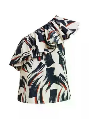 Essentiel Antwerp Ruffled One-shoulder Blouse - Neutrals