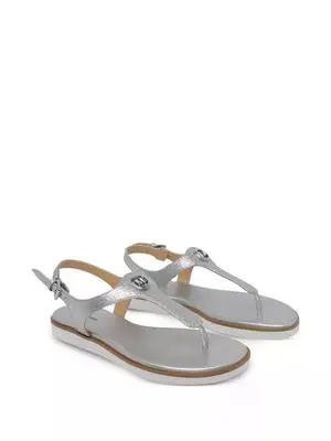Michael Kors Logo Buckle Sandals - Silver