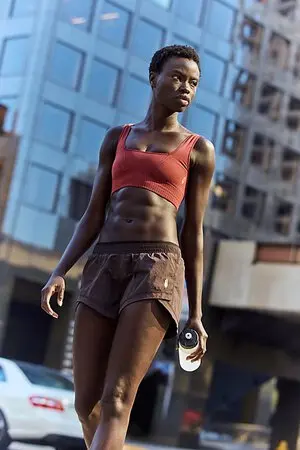 Free People On The Go Run Shorts - Chocolate