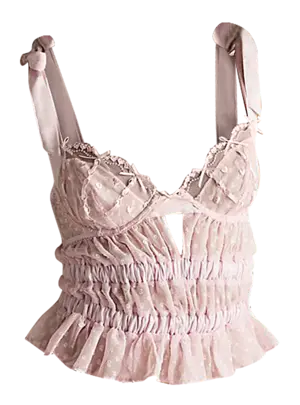 For Love & Lemons Slotted Hearts Bustier - Pink