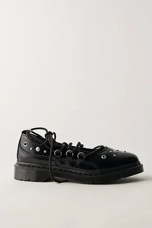 Dr. Martens Elphie Ii Hardware Wrap Leather Ballet Flats - Black