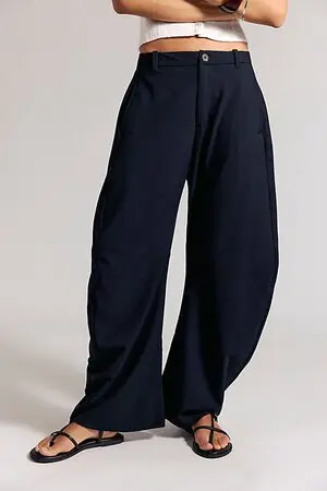 Free People Spotlight Menswear Barrel Trousers - Black