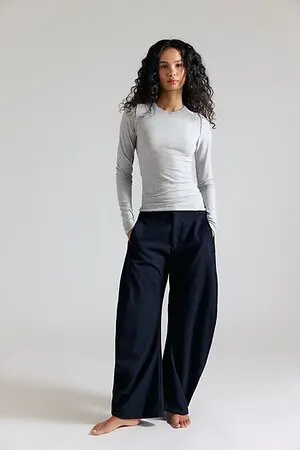 Free People Spotlight Menswear Barrel Trousers - Black