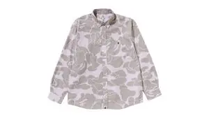 A BATHING APE Stripe Camo Relaxed Fit Shirt