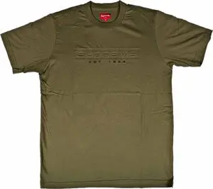 Supreme Debossed Tee Shirt - Olive