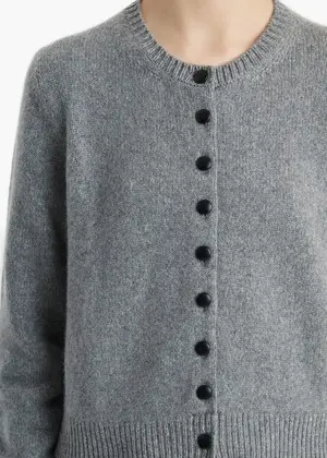 Khaite Everheart Cashmere Cardigan - Fog