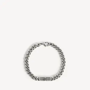 Balenciaga Bb Icon Thin Gourmette Bracelet - Silver