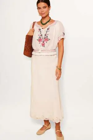 Rixo Phlox Top With Embroidery