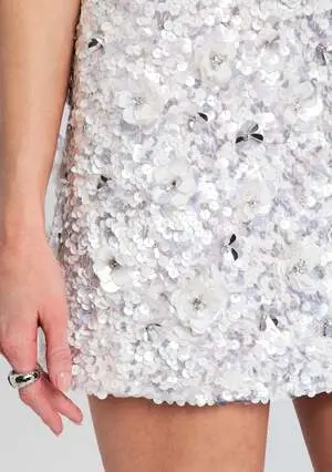Retrofete Sadlyn Sequin Mini Dress - White