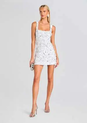 Retrofete Sadlyn Sequin Mini Dress - White