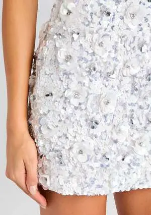 Retrofete Sadlyn Sequin Mini Dress - White