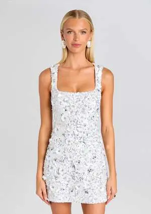 Retrofete Sadlyn Sequin Mini Dress - White