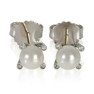 David Yurman Sterling Silver, Pearl, And Diamond Earrings - Sterling_silver