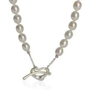Tiffany & Co. Elsa Peretti Open Heart Pearl Necklace - Sterling_silver