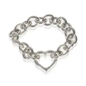 Tiffany & Co. Sterling Silver Heart Clasp Chain Bracelet - Sterling_silver
