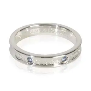 Tiffany & Co. Sterling Silver Sapphire 1837 Narrow Ring - Sterling_silver