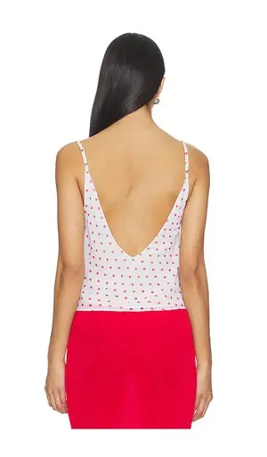 BELLA VENICE X Revolve Sila Slip Top In Polka Dot - White