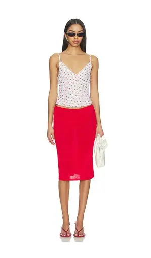 BELLA VENICE X Revolve Sila Slip Top In Polka Dot - White