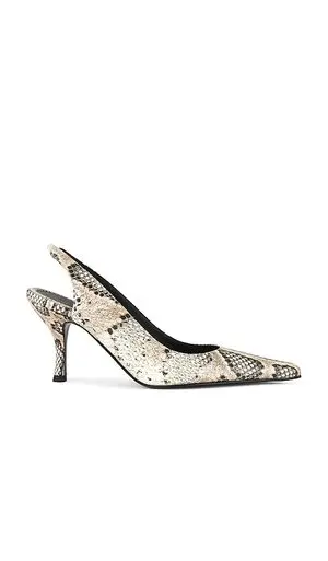 Magda Butrym Snakeskin-embossed Slingback Heel - Grey