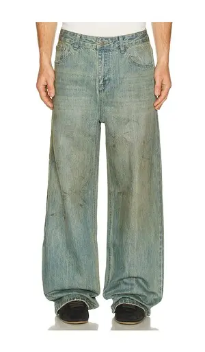 FOUND Lacy Baggy Jeans - Blue