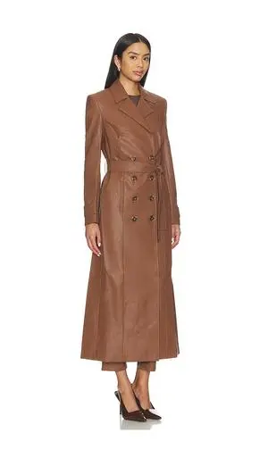 Bardot Faux Leather Longline Trench Coat
